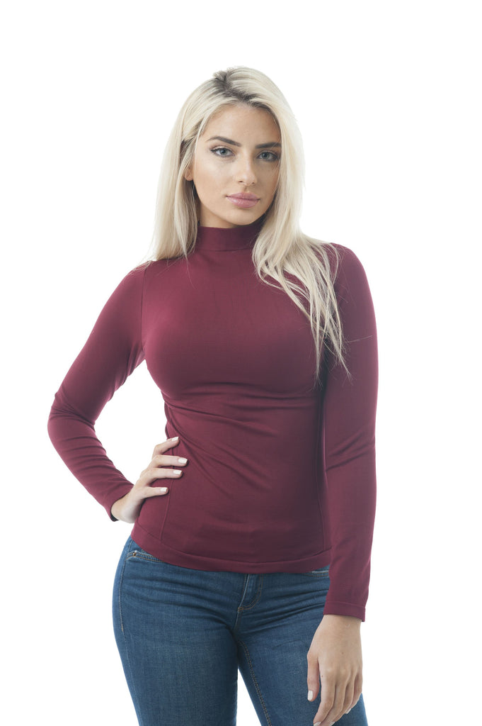 Plain Long Sleeve High Neck One Size Top – Khanomak